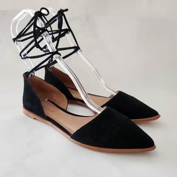Madewell | Shoes | Madewell Arielle Black Suede Dorsay Flat Shoes Style ...